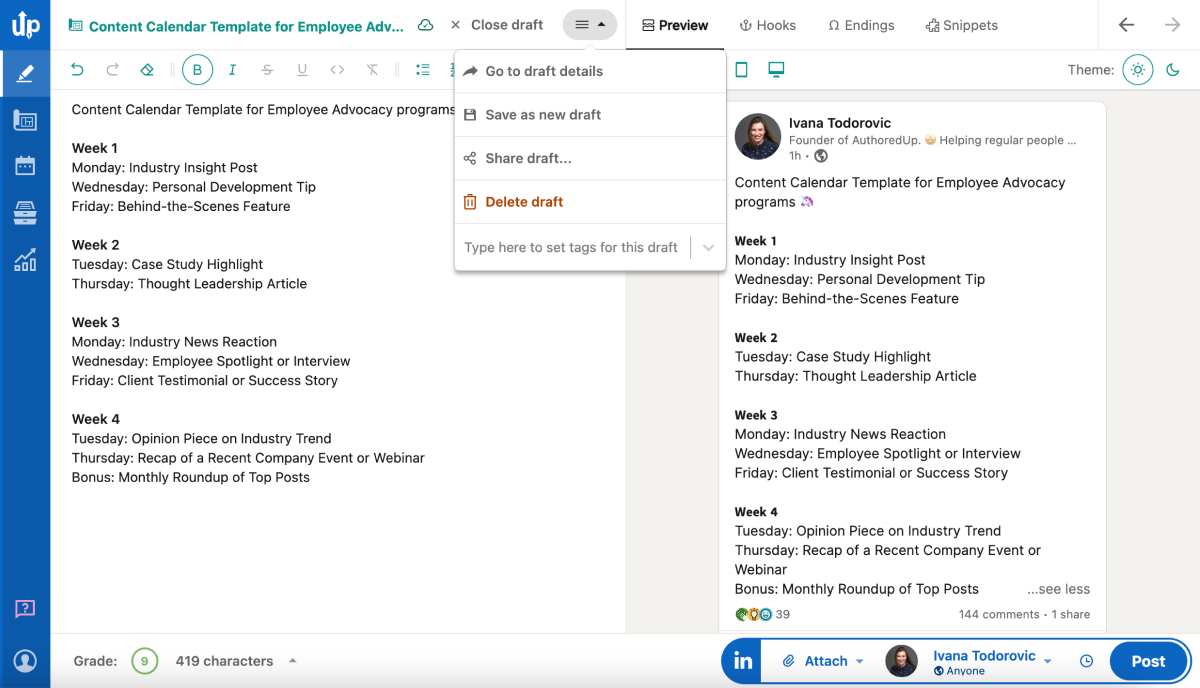 How to Write, Save, and Edit a LinkedIn Post Draft on the Mobile App?